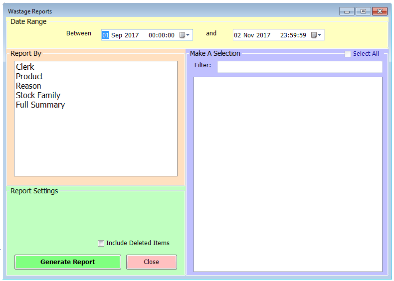 Wastage Reports - Active Workspace