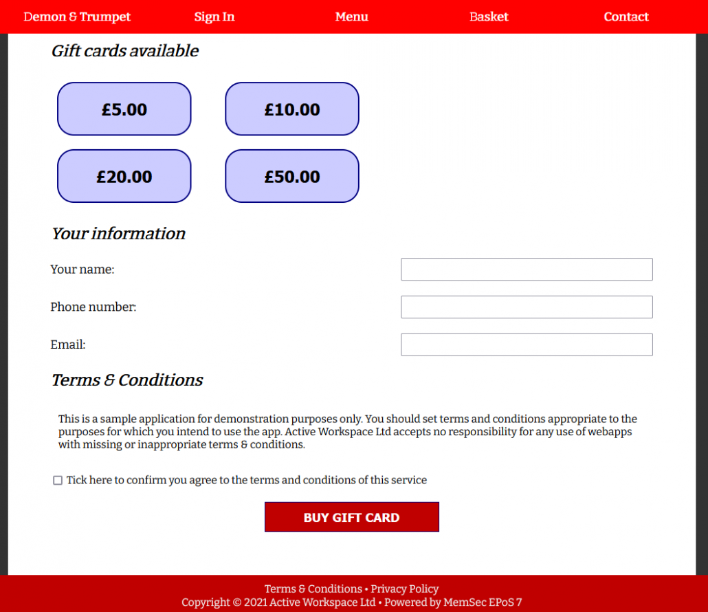 How To: Configure your WebApp - Gift Cards - Active Workspace