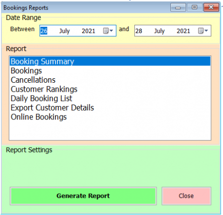 Booking Summary Report - Active Workspace
