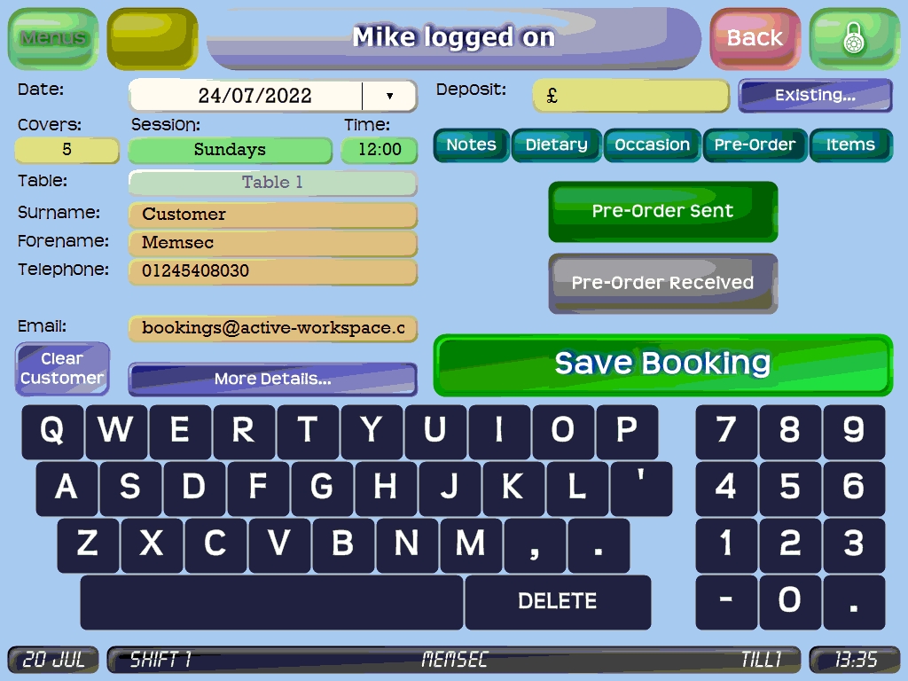 Restaurant Bookings Guide: View Bookings - Active Workspace