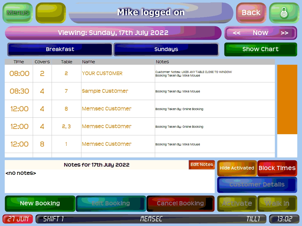 Restaurant Bookings Guide: View Bookings - Active Workspace