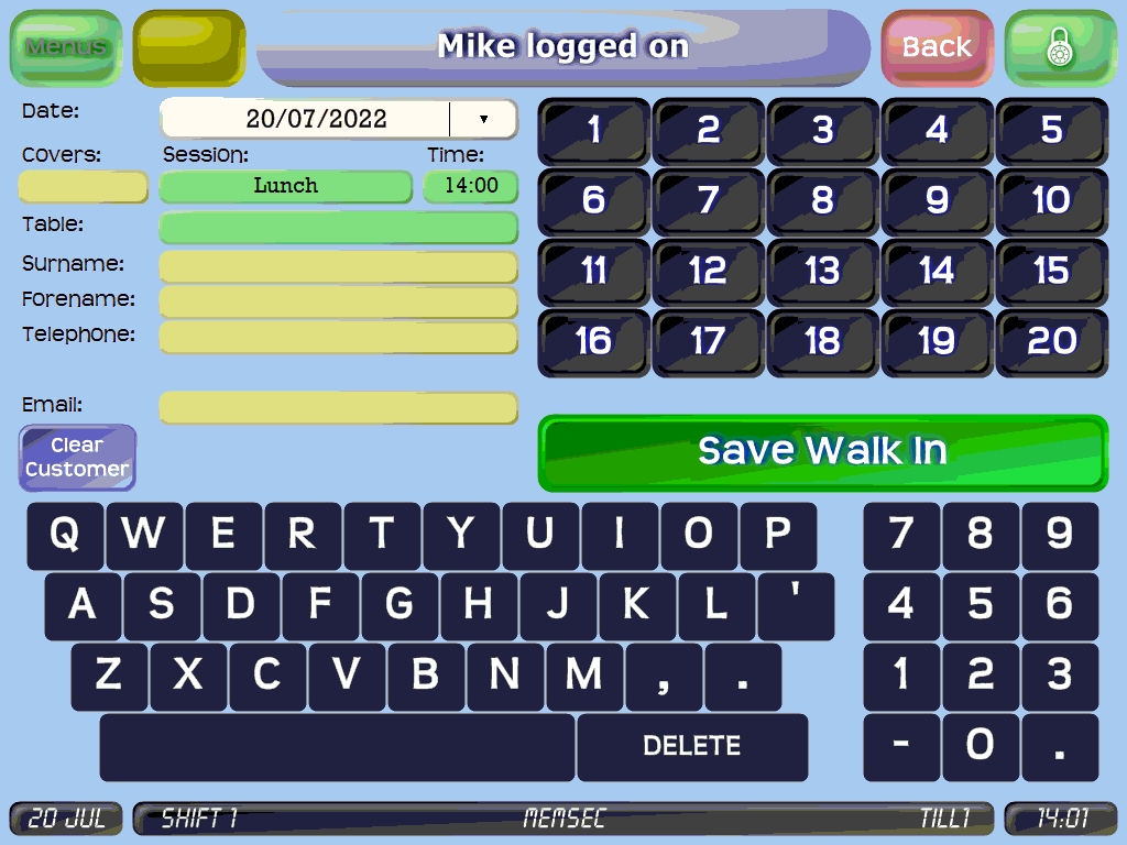 Restaurant Bookings Guide: View Bookings - Active Workspace