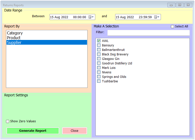 Returns Reports - Active Workspace